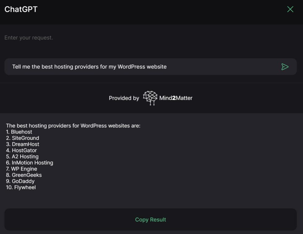 ChatGPT WordPress Plugin - Mind2Matter